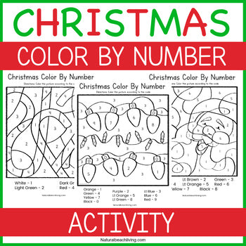 Christmas Color By Number Worksheets – shop natural beach living