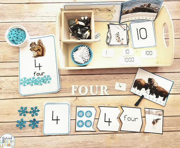 Winter Animals Montessori Math Activities – shop natural beach living